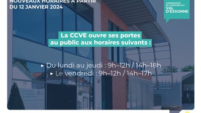 De nouveaux horaires pour la CCVE ! - CC Val d'Essonne